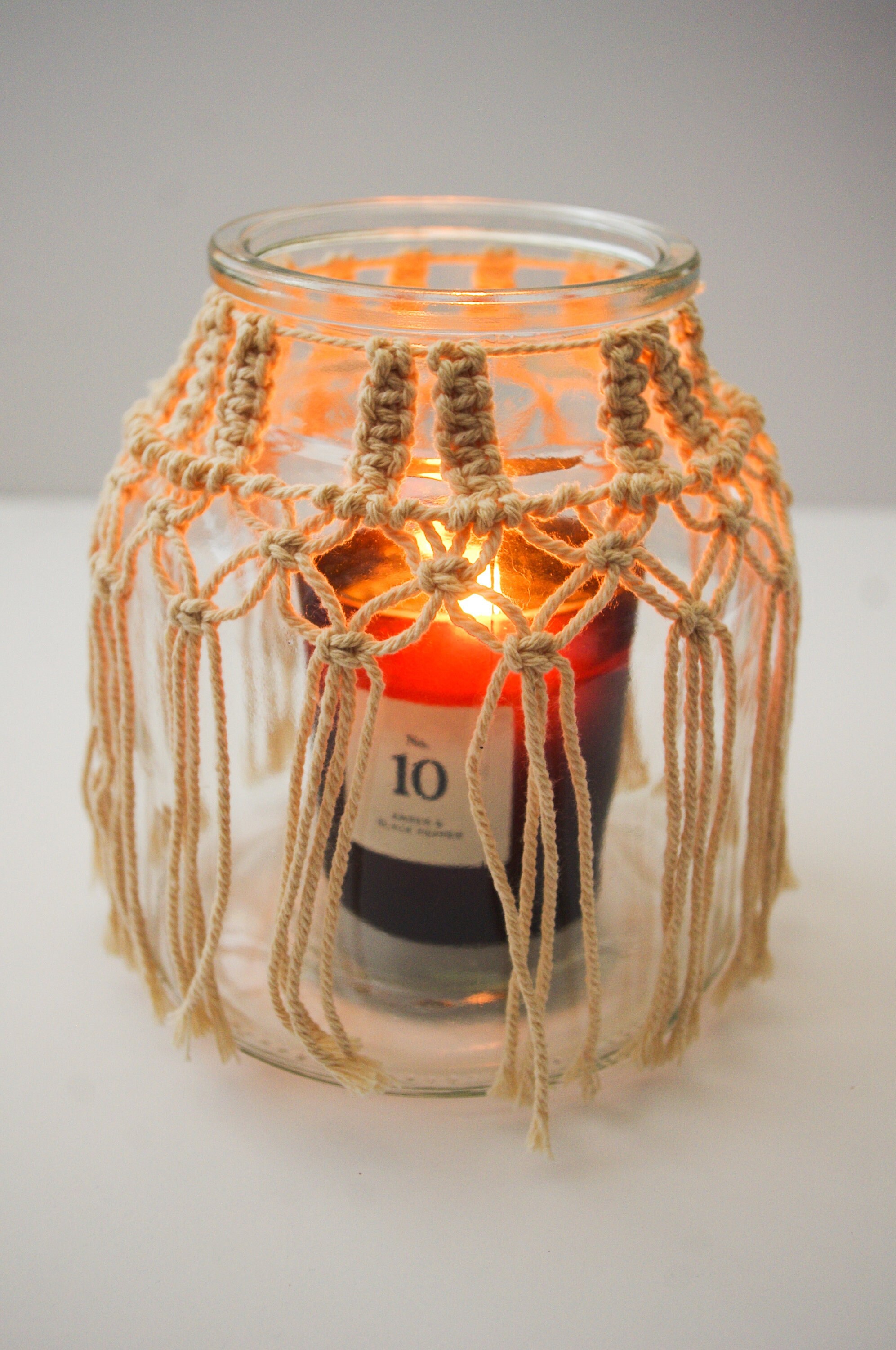 Bohemian Macrame Candle Hurricane - Etsy