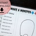 Make a Monster Printable | Roll & Draw Activity for Kids | Preschool ...