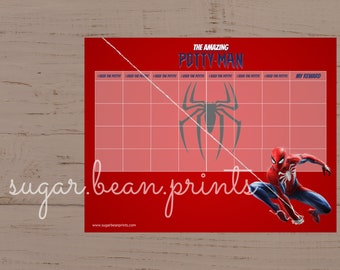 Potty Chart Spiderman - Etsy UK