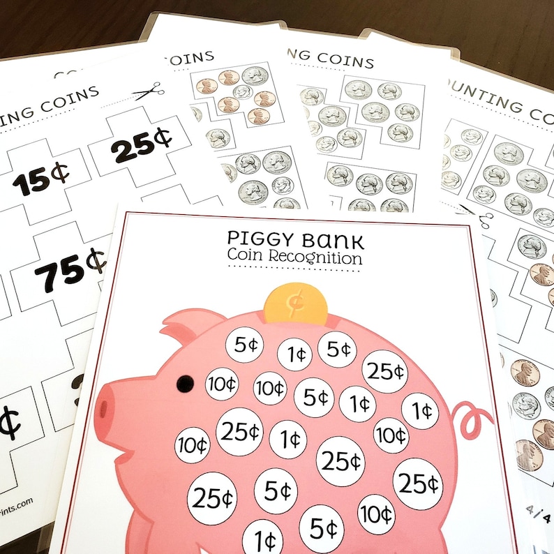 Coin Recognition Printable | Kids Money Counting Activity (digital ...