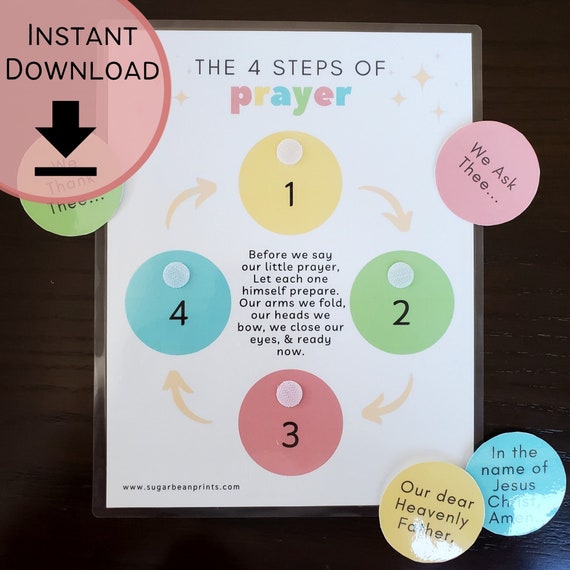 Steps of Prayer Printable Kids Prayer Practice | Etsy