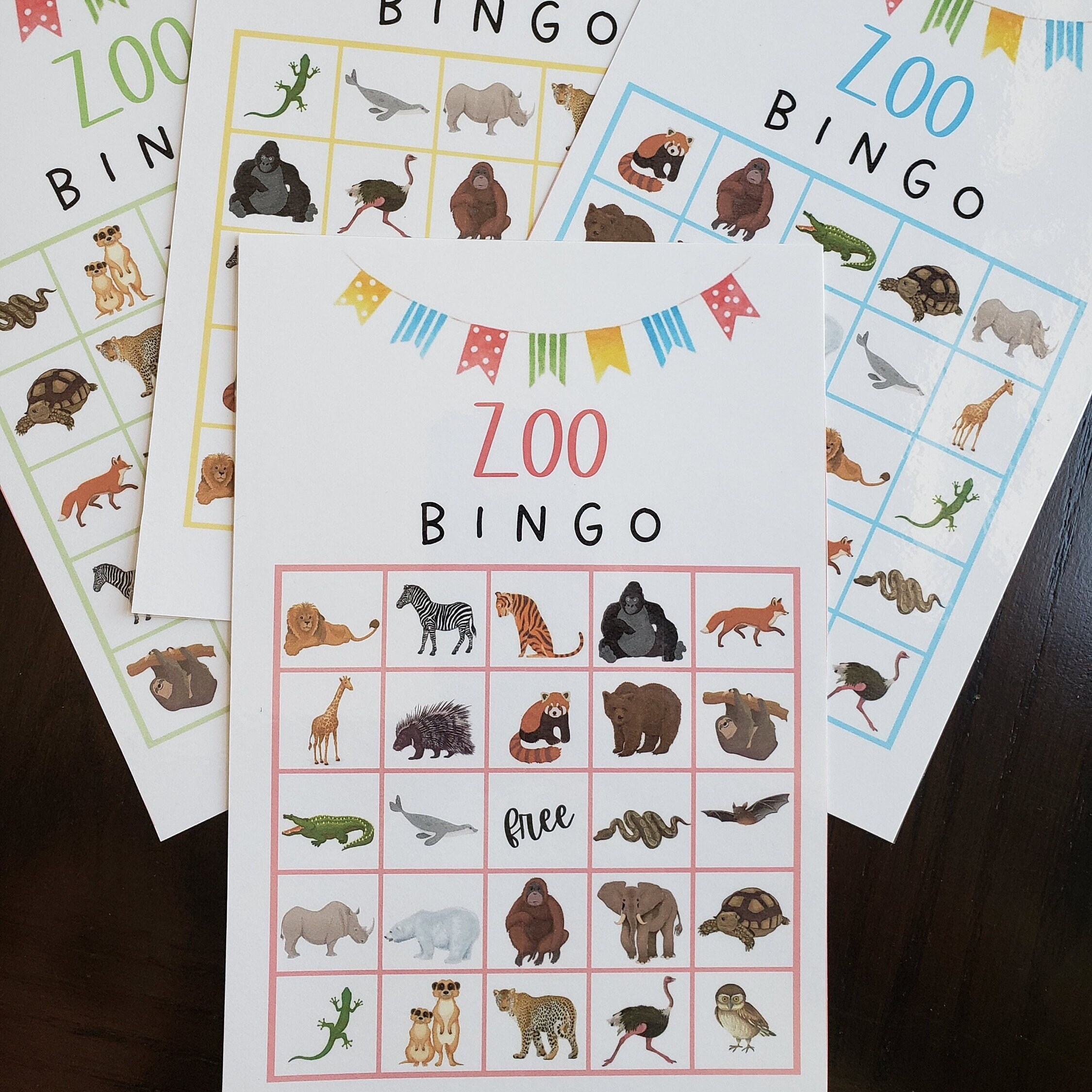 Zoo Bingo 50 Cards, Zoo Birthday, Zoo Animals, Zoo for Kids, Zoo🍒 ...