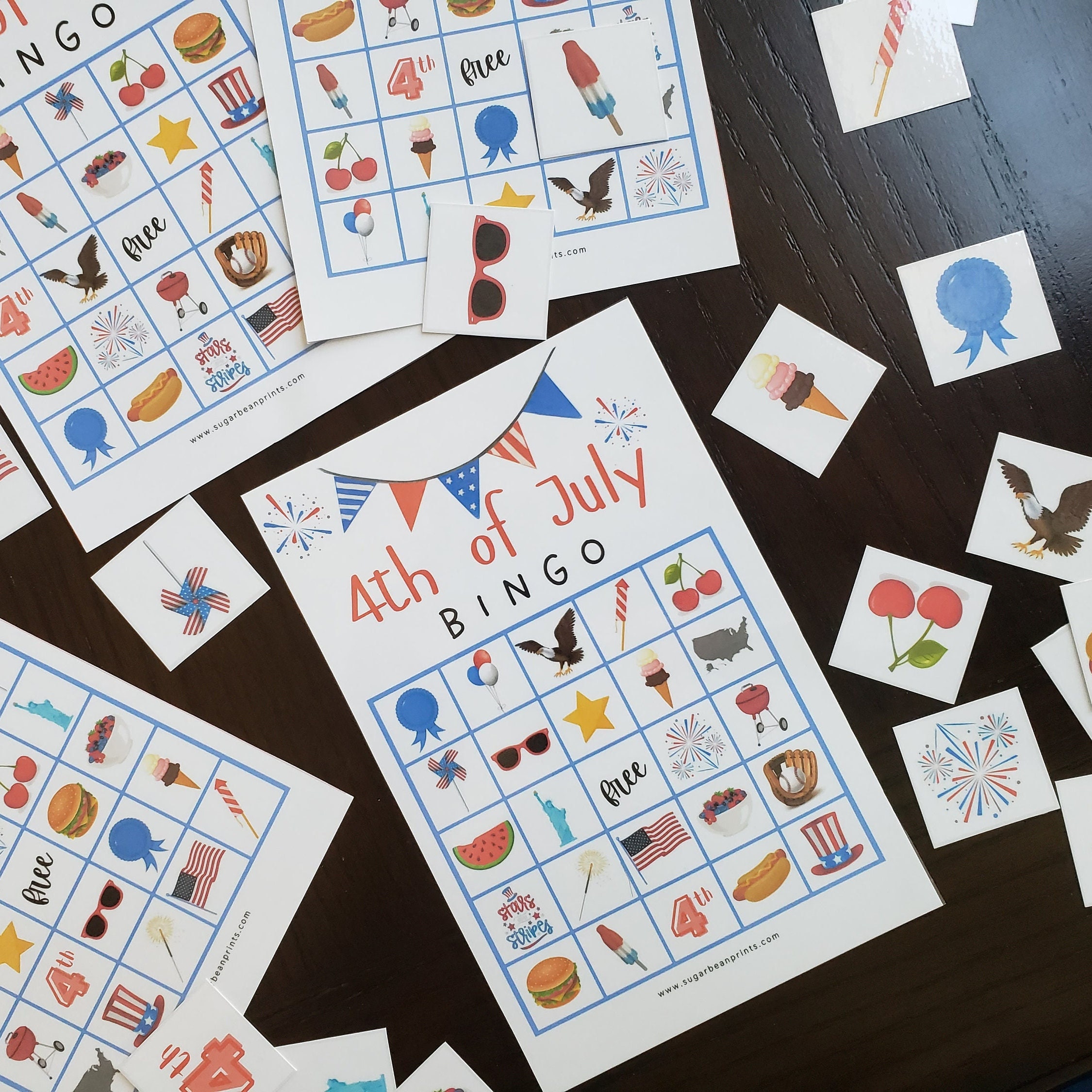 4th of July BINGO Cards Printable | Independence Day Game | Kids Bingo ...