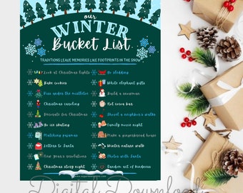 Printable Winter Bucket List - Etsy
