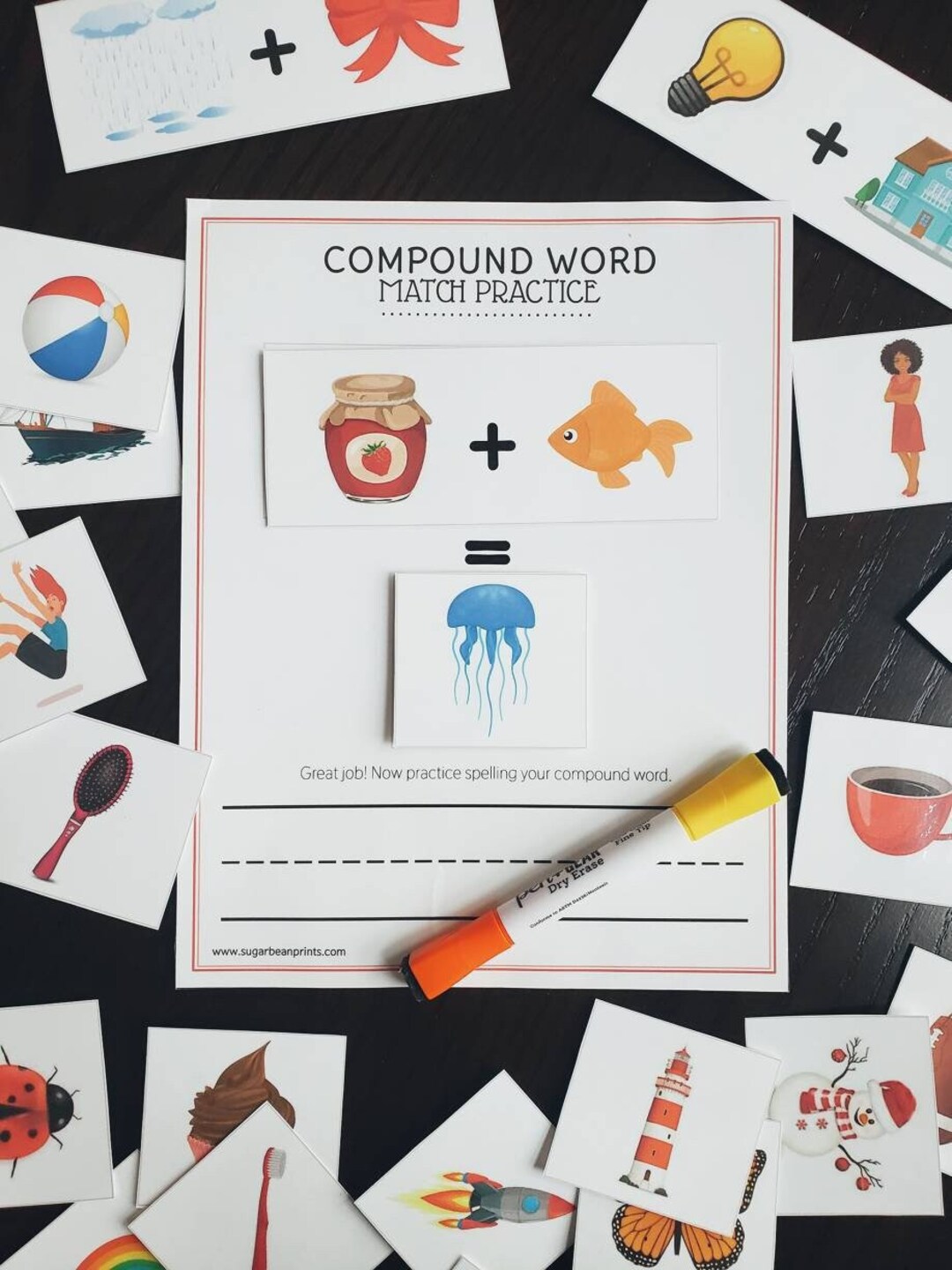 Compound Word Match Practice Printable Activity | Word Equations | Kids ...
