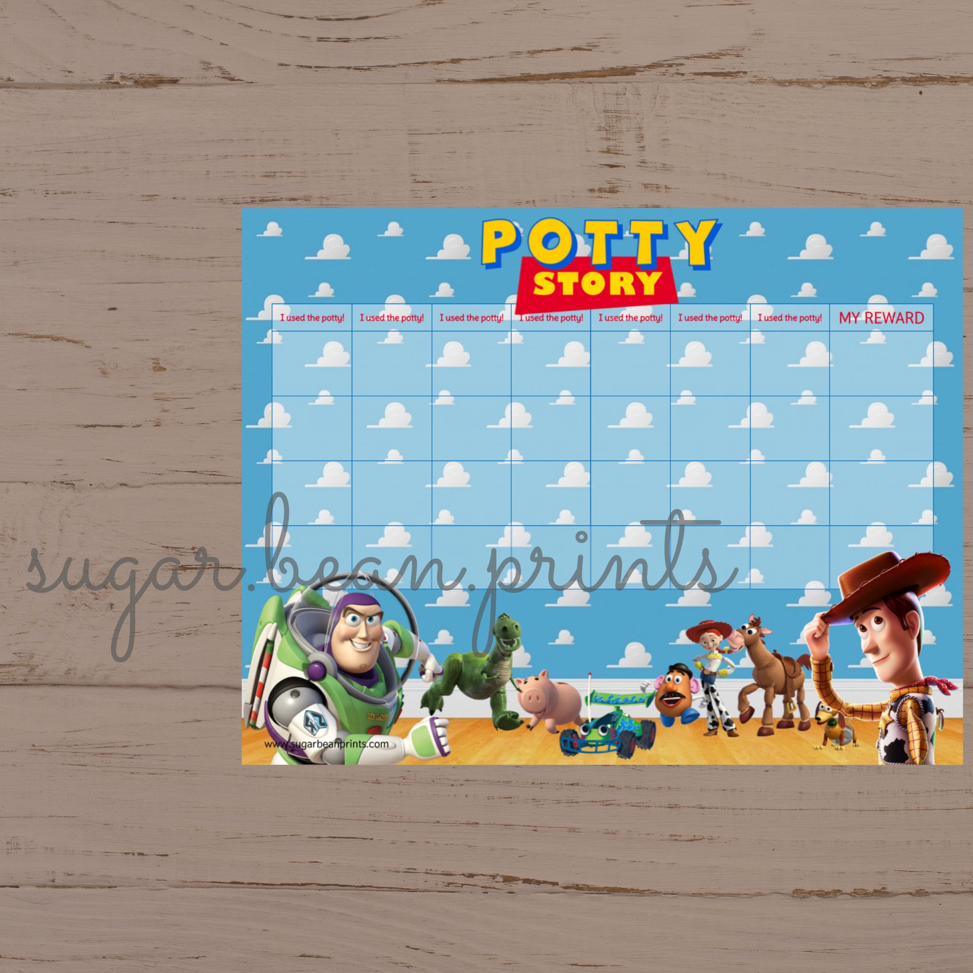 Toy Story Potty Training Chart | Woody, Buzz, Bo Peep | Kids Potty ...