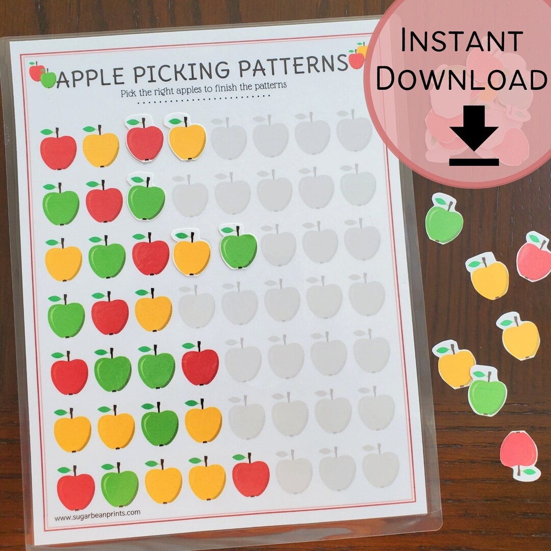 Apple Picking Patterns | Kids Color Matching Game | Fall Autumn Orchard ...