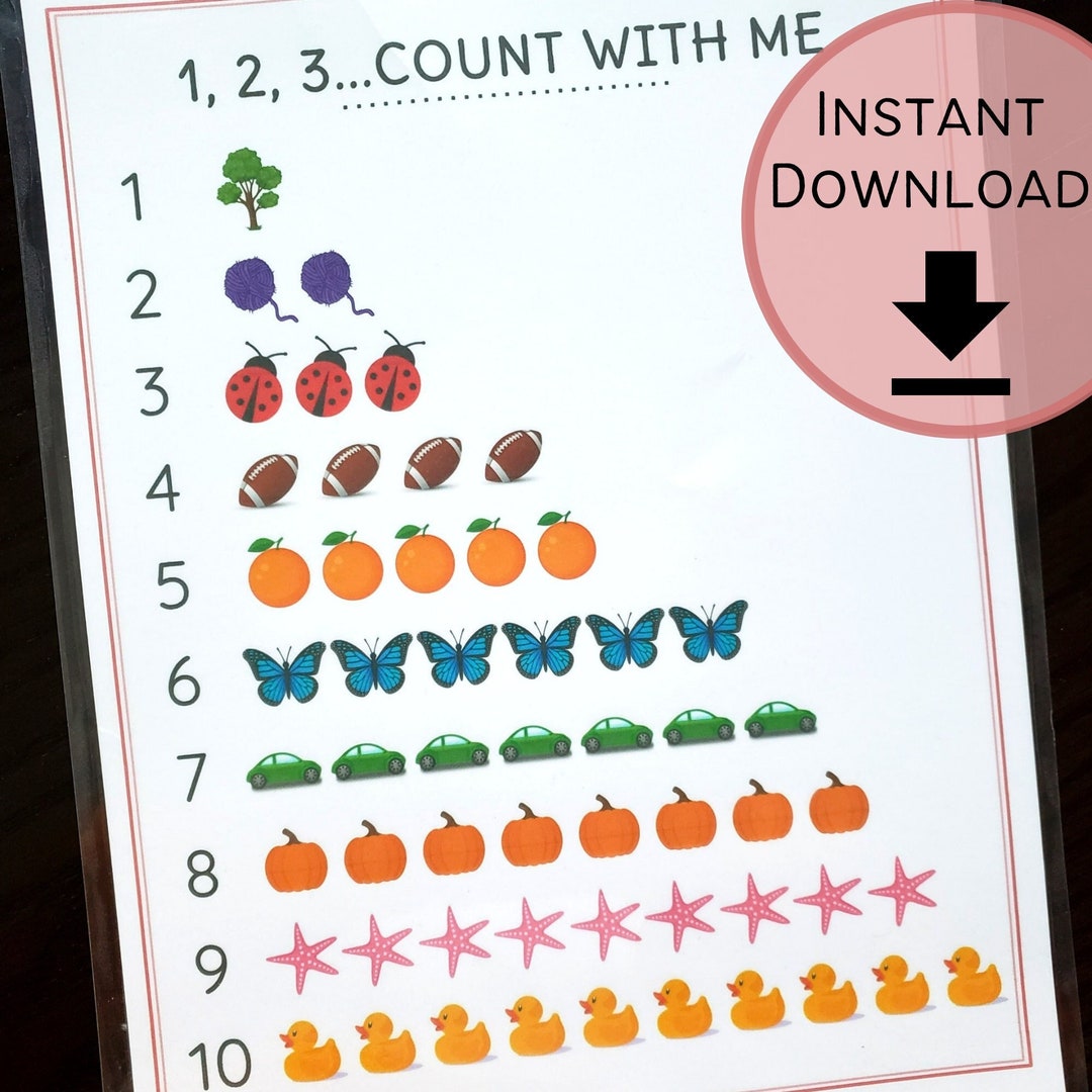 1, 2, 3...count With Me Printable | Kids 1-10 Number Chart | Preschool ...