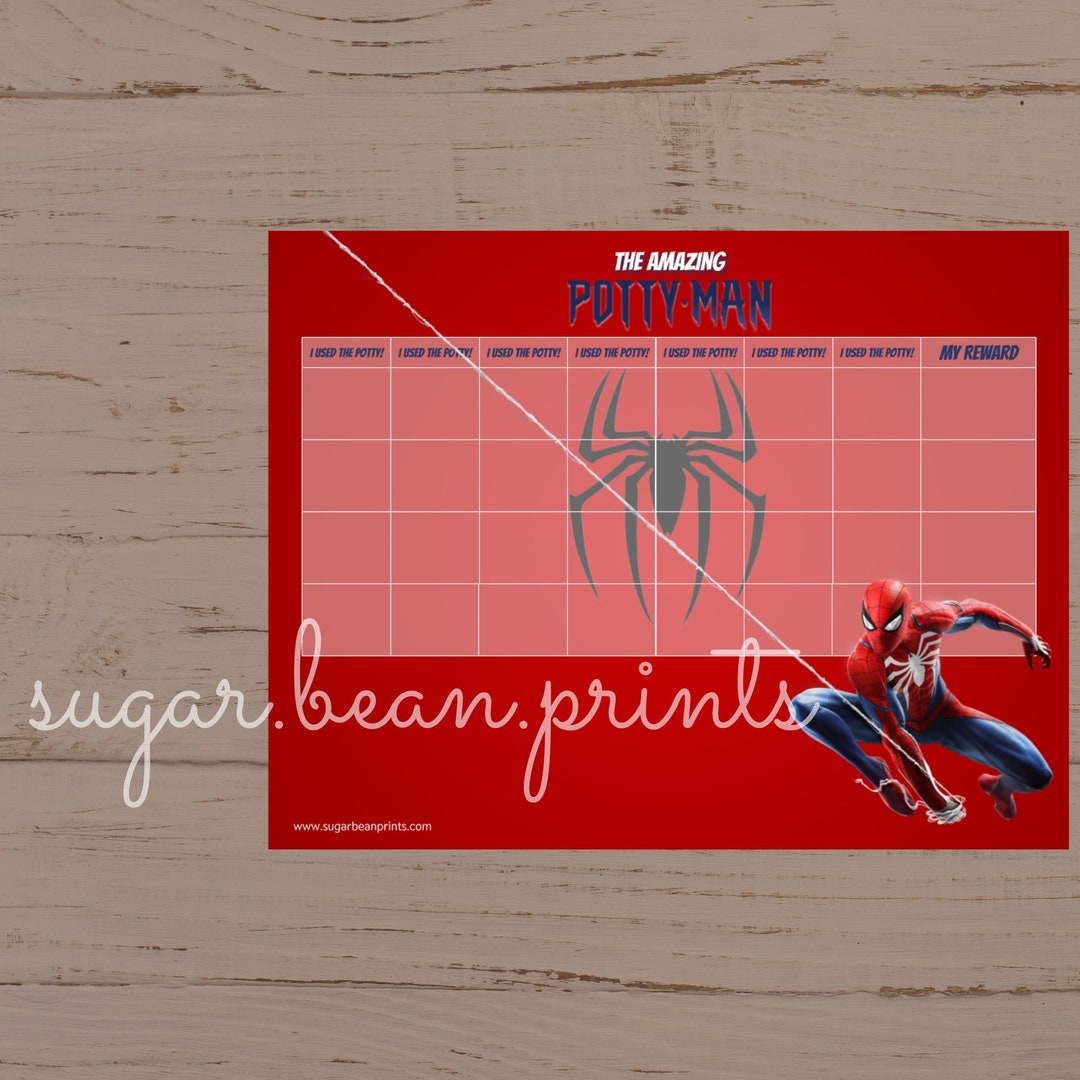 Spiderman Potty Training Chart Printable | Spiderman | Printable Potty ...