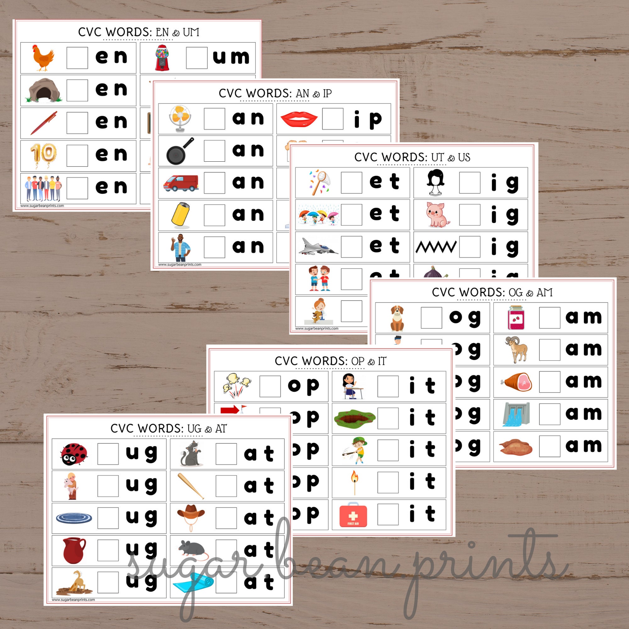 CVC Word Fill Printable Activity | Consonant Vowel Consonant Pattern ...