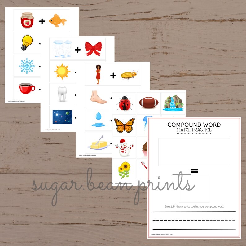 Compound Word Match Practice Printable Activity | Word Equations | Kids ...