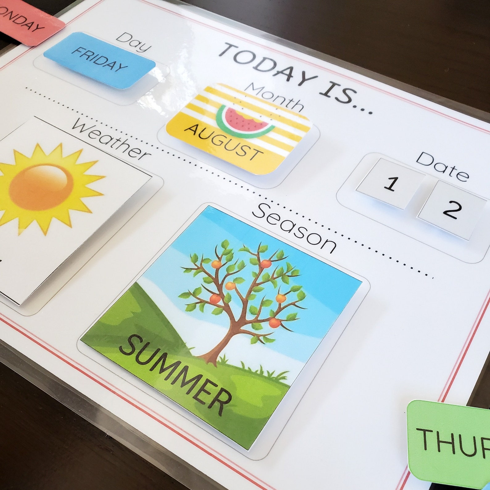 Kids "today Is" Calendar Printable | Kids Daily Calendar | Learning ...