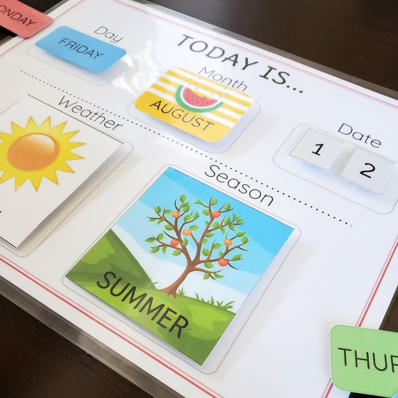 Kids "today Is" Calendar Printable | Kids Daily Calendar | Learning ...
