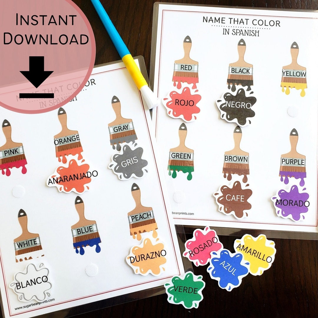Spanish Color Splash Match | Spanish & English Color Practice | Kids ...