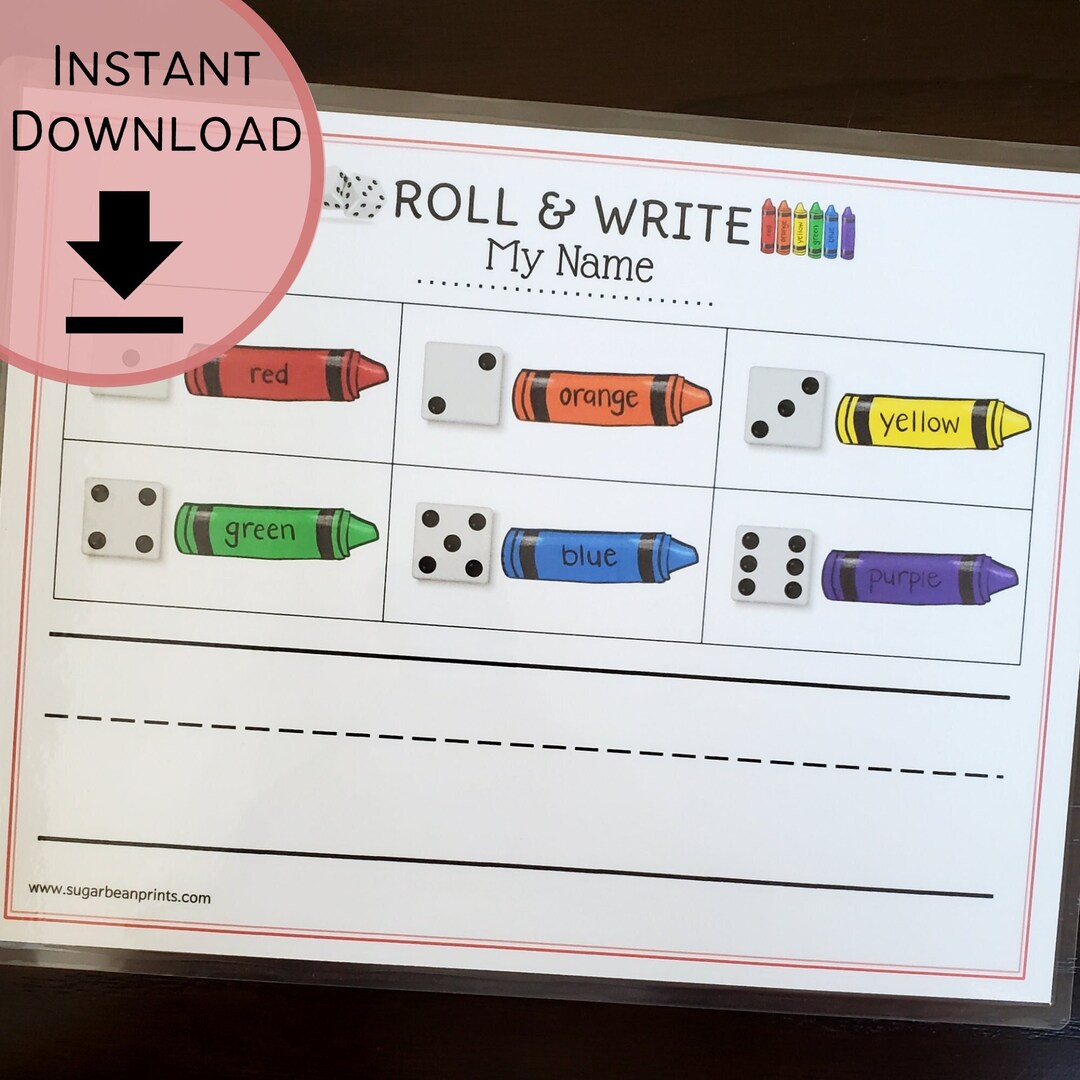 Roll & Write My Name Printable | Kids Name Writing Practice ...