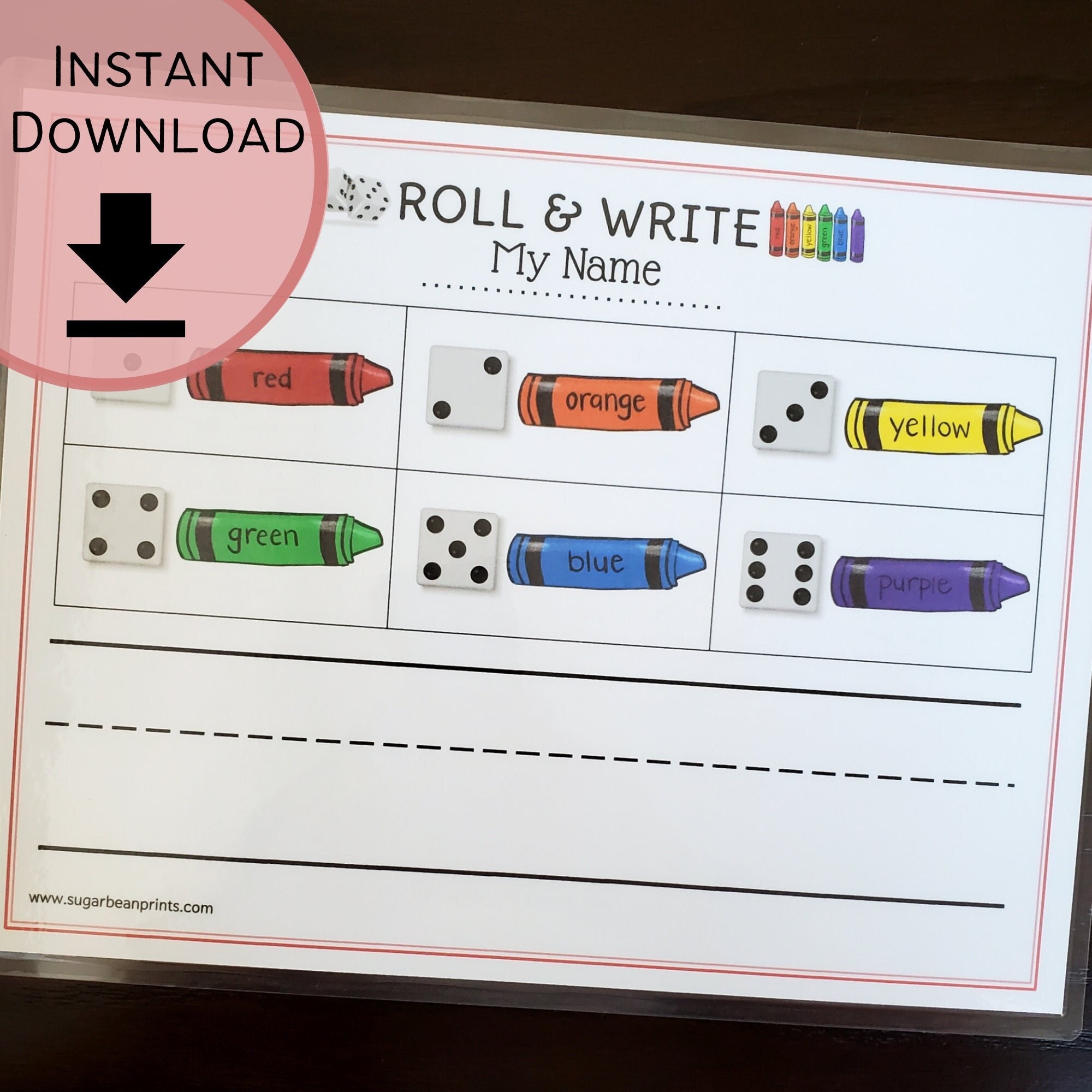 Roll & Write My Name Printable | Kids Name Writing Practice ...