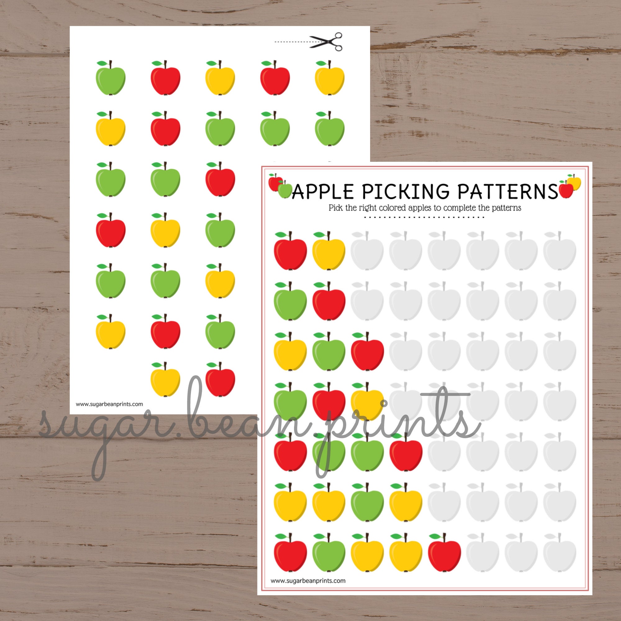 Apple Picking Patterns | Kids Color Matching Game | Fall Autumn Orchard ...