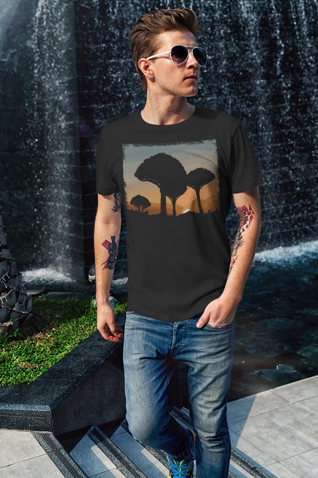 Tree Shirts for Women, Baobab Tree, Madagascar Trees Silhouette, Plant ...