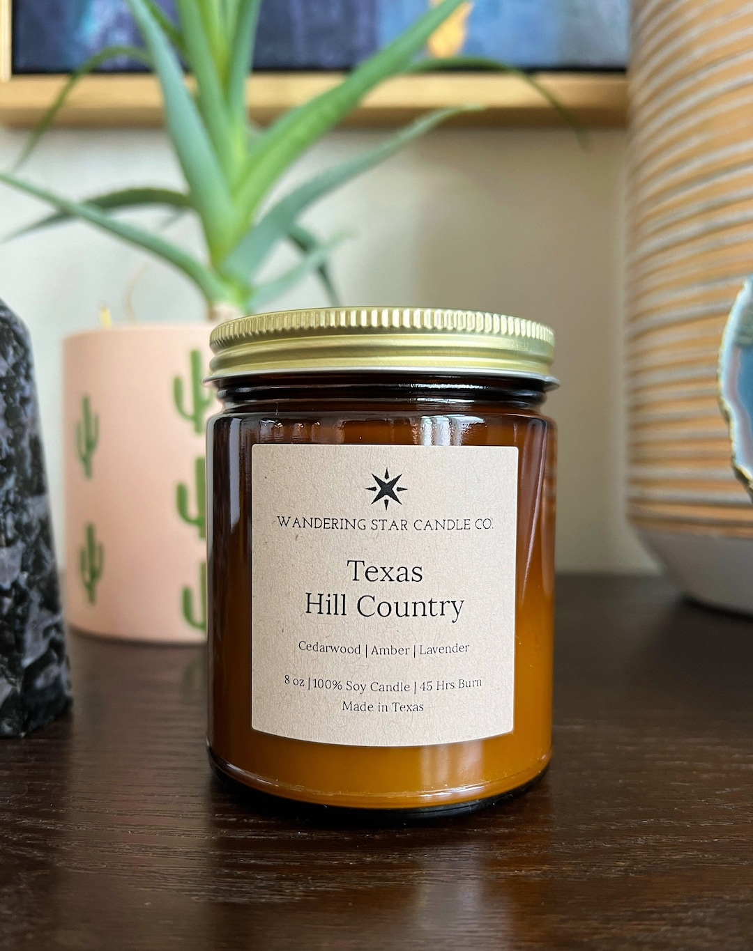 Texas Hill Country Candle: Cedar, Amber & Lavender Scented Soy Candle ...