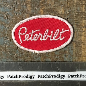 Vintage PETERBILT Trucks Trucking Company Oval Logo Emblem Iron-on Patch Semi-truck 1970s Twill ...