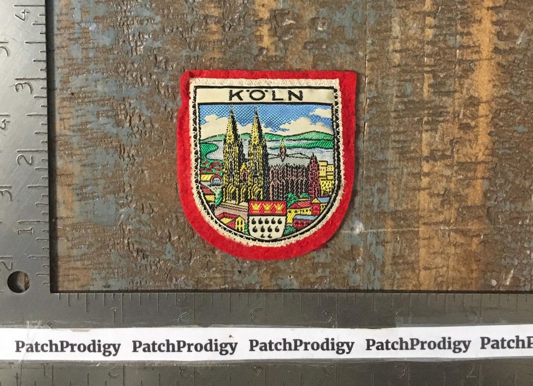 Vintage KÖLN Cathedral Cologne Germany Travel Souvenir Woven Sew-on Patch Deutschland 1970s ...