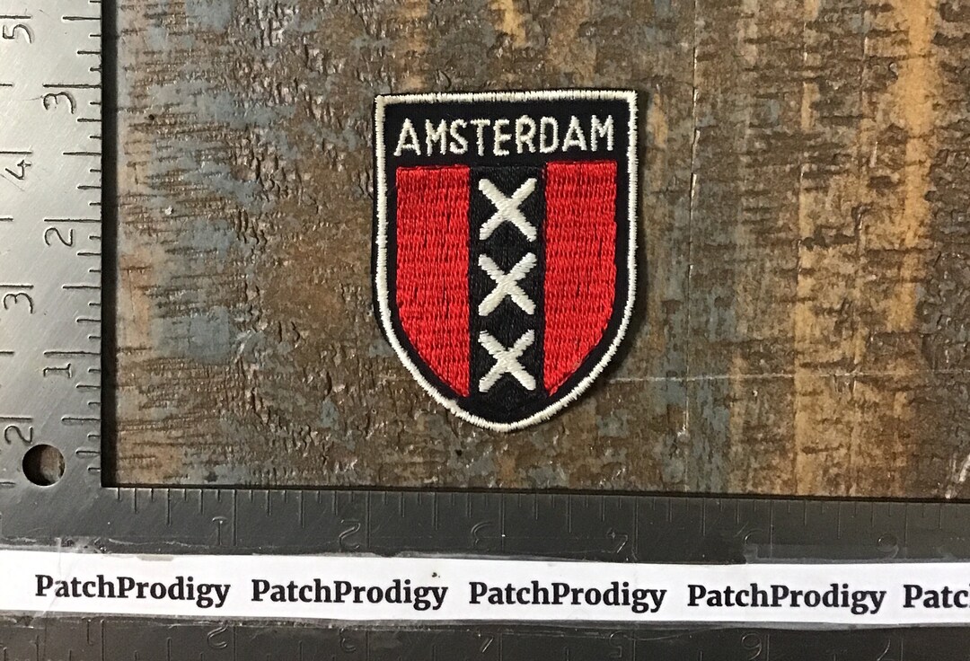 Vintage Amsterdam Flag Emblem Crest Netherlands Travel Souvenir Sew-on ...