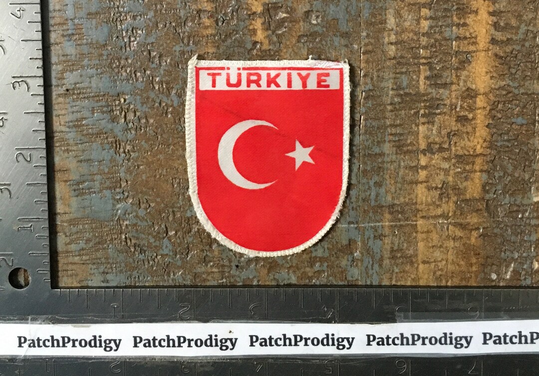 Vintage TÜRKIYE Flag Emblem Turkey Middle East Travel Souvenir Woven ...