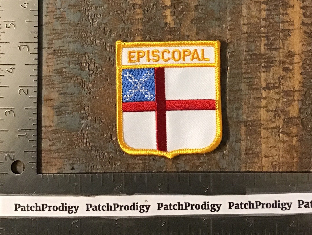 Vintage EPISCOPAL Church Shield Crest Religion Iron-on Patch 1970s ...