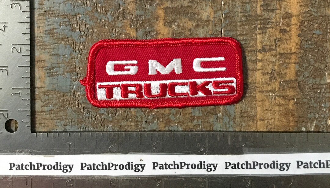 Vintage GMC TRUCKS General Motors Truck Company Logo Sew-on Patch White ...