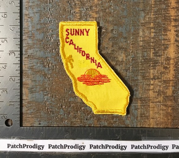 Vintage SUNNY CALIFORNIA Map State Outline Sunshine T… - Gem