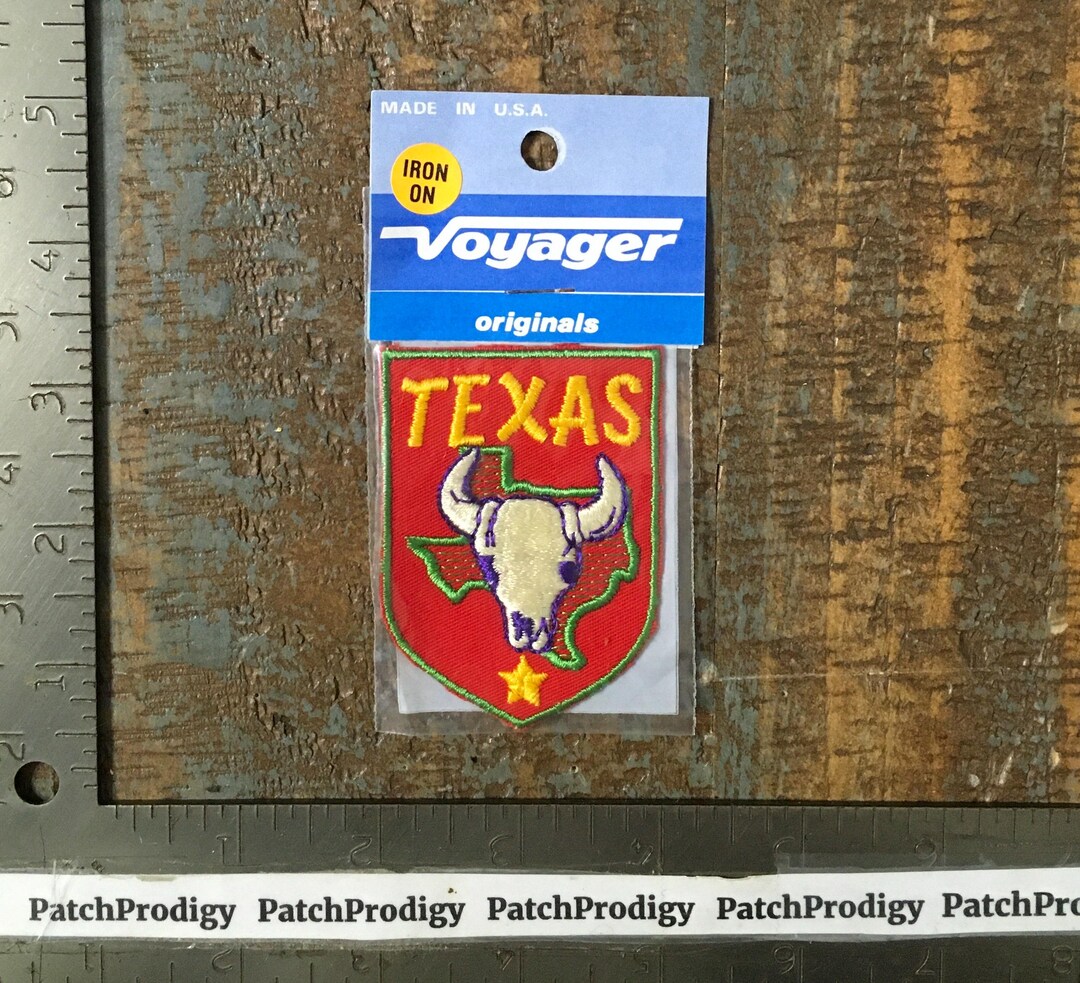 Vintage TEXAS Longhorns Map Outline State Travel Souvenir Iron-on Patch ...