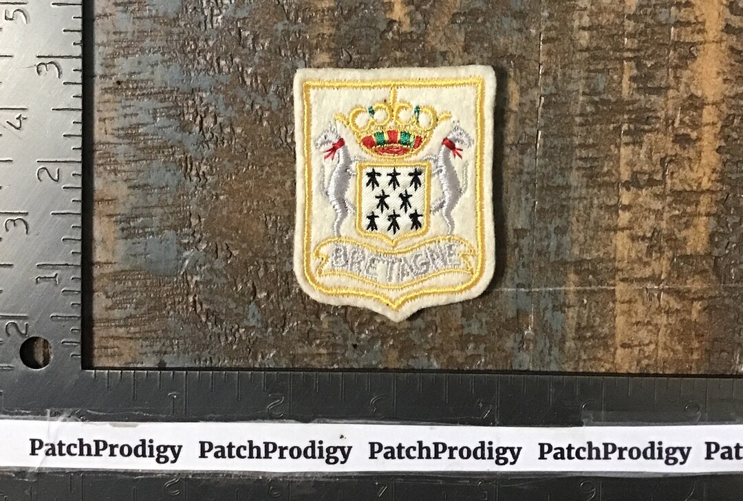 Vintage BRETAGNE Brittany France Coat of Arms Crest Shield Travel ...