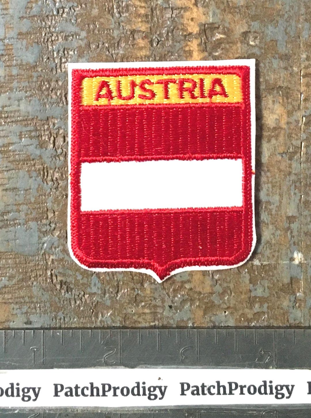 Vintage AUSTRIA Country National Flag Emblem Travel Souvenir Embroidered Iron-on Patch Austrian ...
