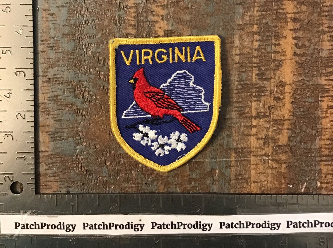 Vintage VIRGINIA Cardinal State Bird Flower Map Outline Travel - Etsy