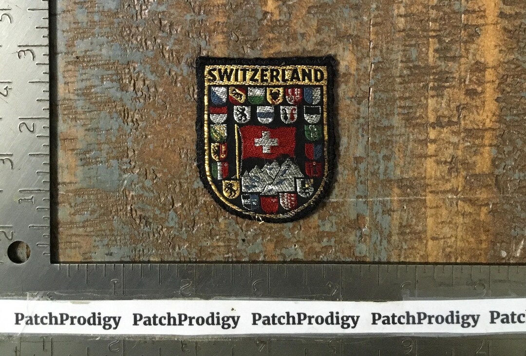 Vintage SWITZERLAND Swiss Cities Flags Emblems Mountain Travel Souvenir ...