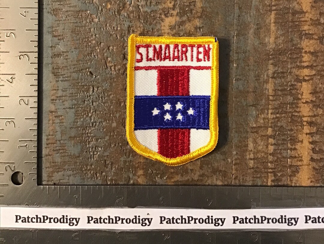 Vintage ST. MAARTEN Flag Emblem Travel Souvenir Sew-on Patch Twill Caribbean - Etsy