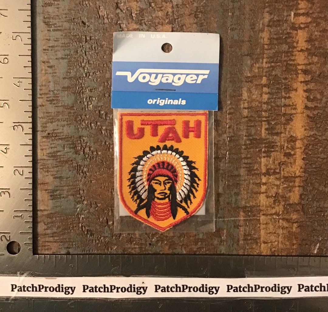 Vintage UTAH Native American Headdress State Travel Souvenir Sew-on ...