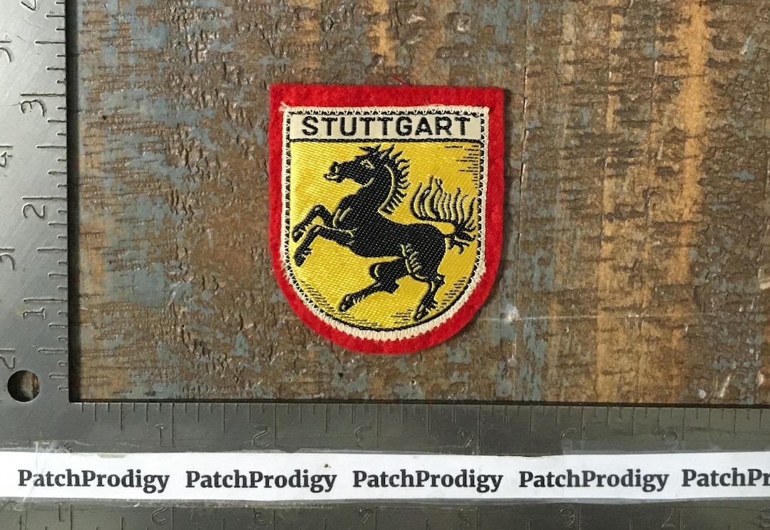 Vintage STUTTGART Germany Coat of Arms Crest Travel Souvenir Woven Sew ...