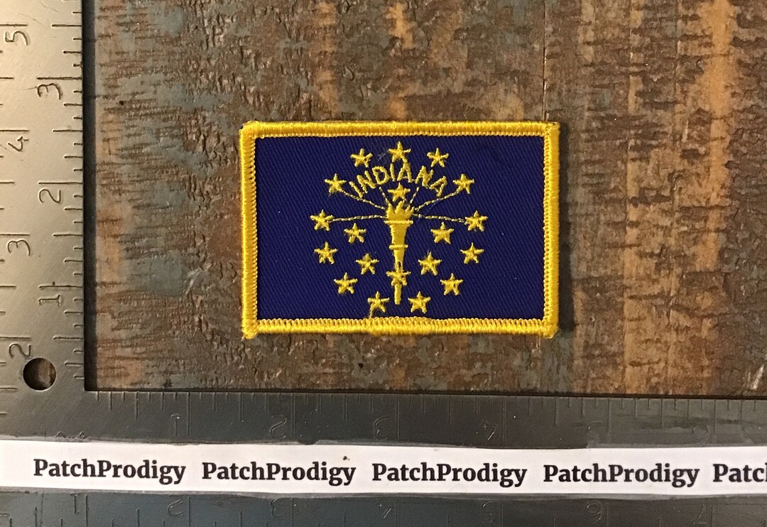 Vintage Indiana State Flag Travel Souvenir Sew-on Patch IN Twill - Etsy