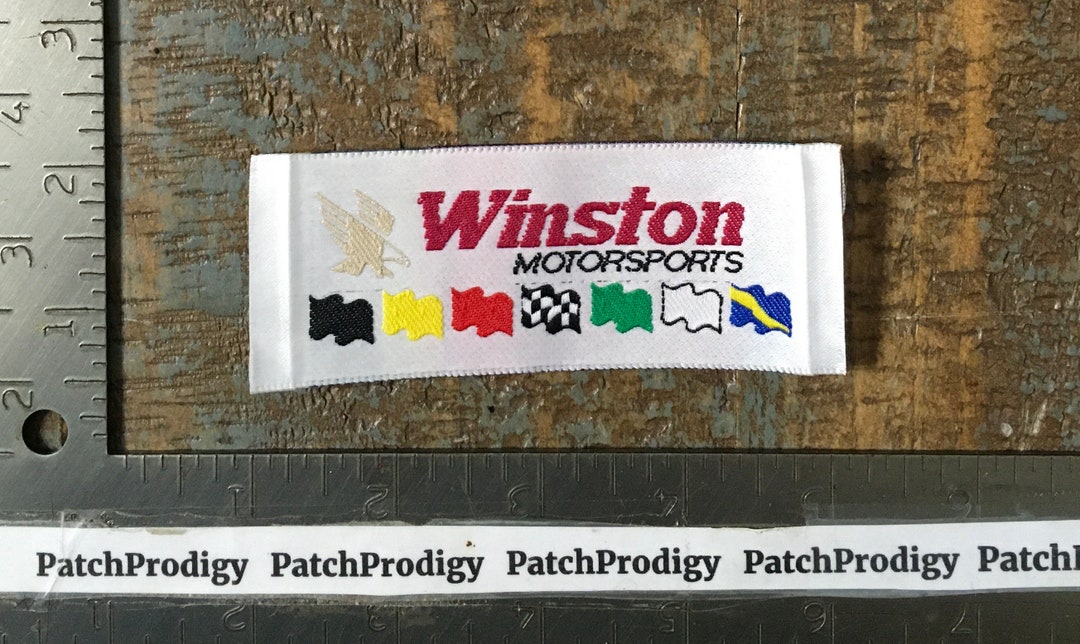 Vintage WINSTON MOTORSPORTS Car Racing NASCAR Race Series Logo Woven ...