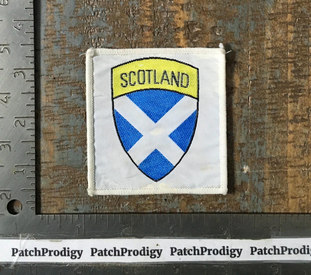 Vintage Scotland Country Flag Emblem Travel Souvenir Woven Sew-on Patch ...