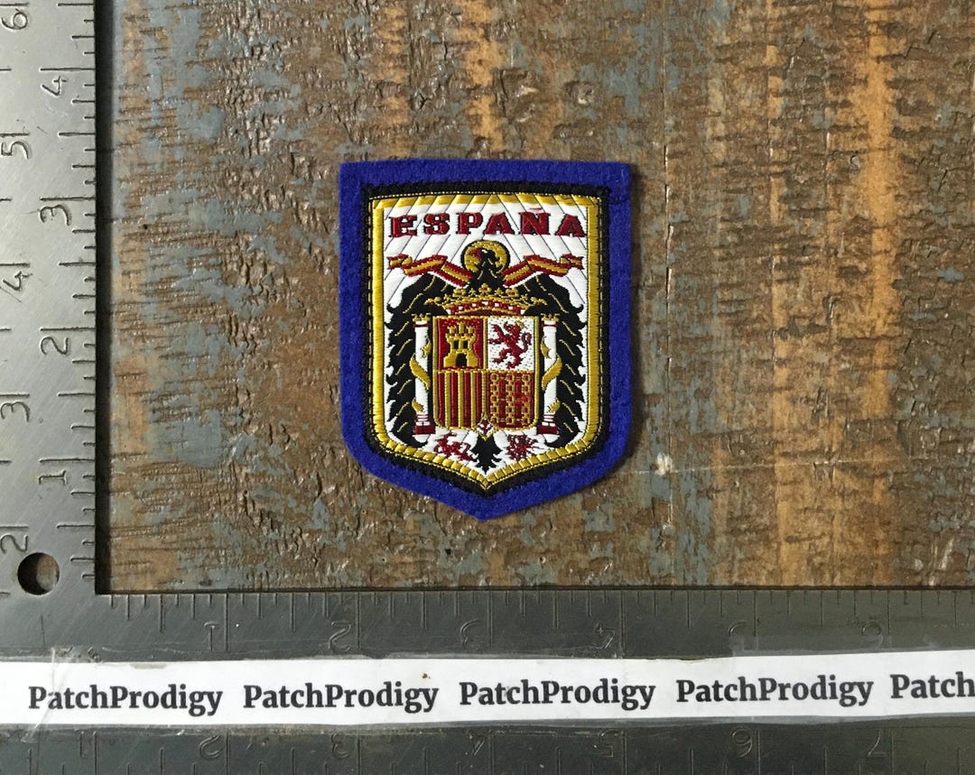 Vintage ESPANA Coat of Arms Crest Shield Spain Travel Souvenir Woven ...