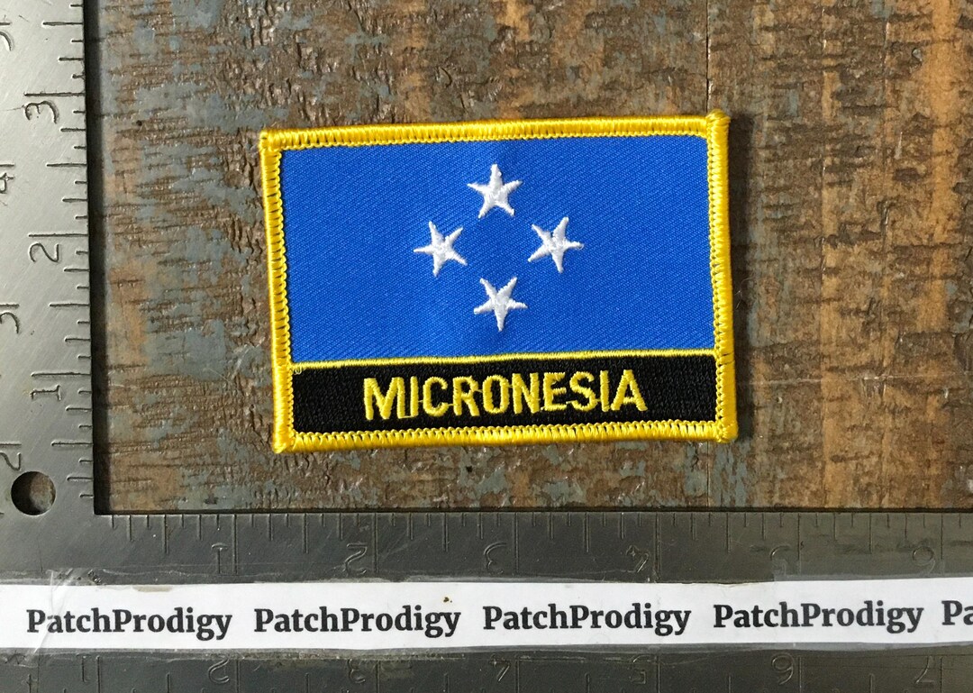 Vintage MICRONESIA Country National Flag Emblem Travel Souvenir Iron-on Patch Oceania 1990s ...