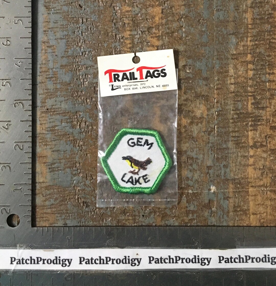Vintage GEM LAKE Trail Tag Hiking Mountains Scenic View Birds Wildlife ...