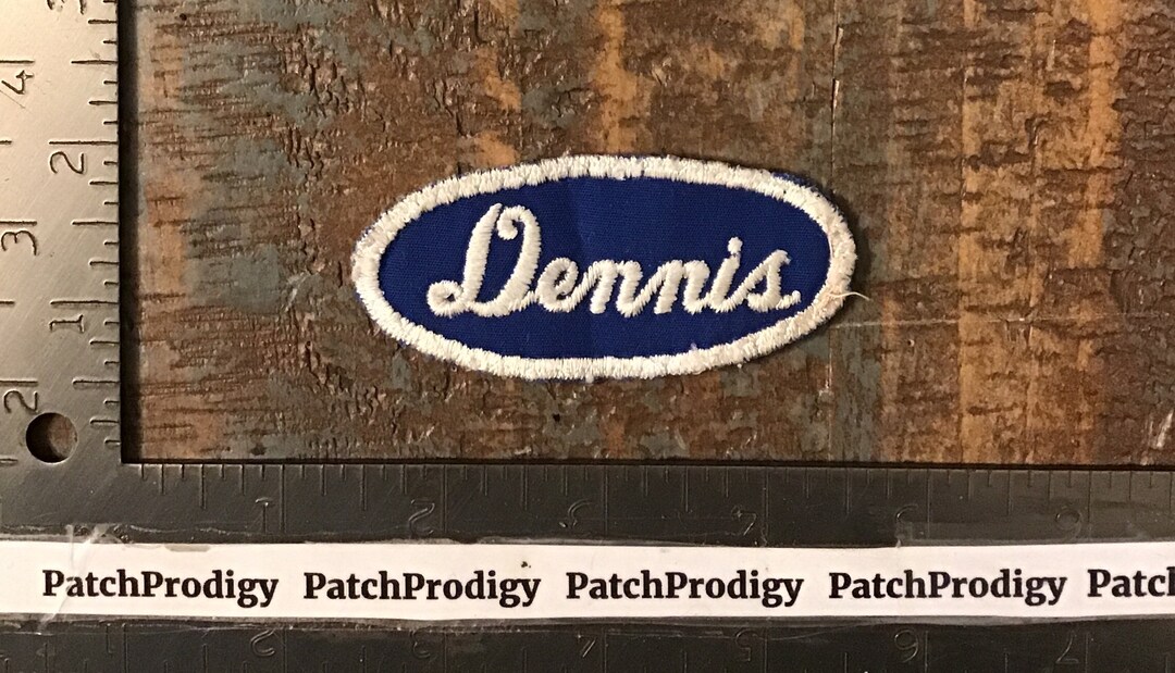 Vintage DENNIS Name Tag Work Shirt Job Uniform Oval Sew-on - Etsy