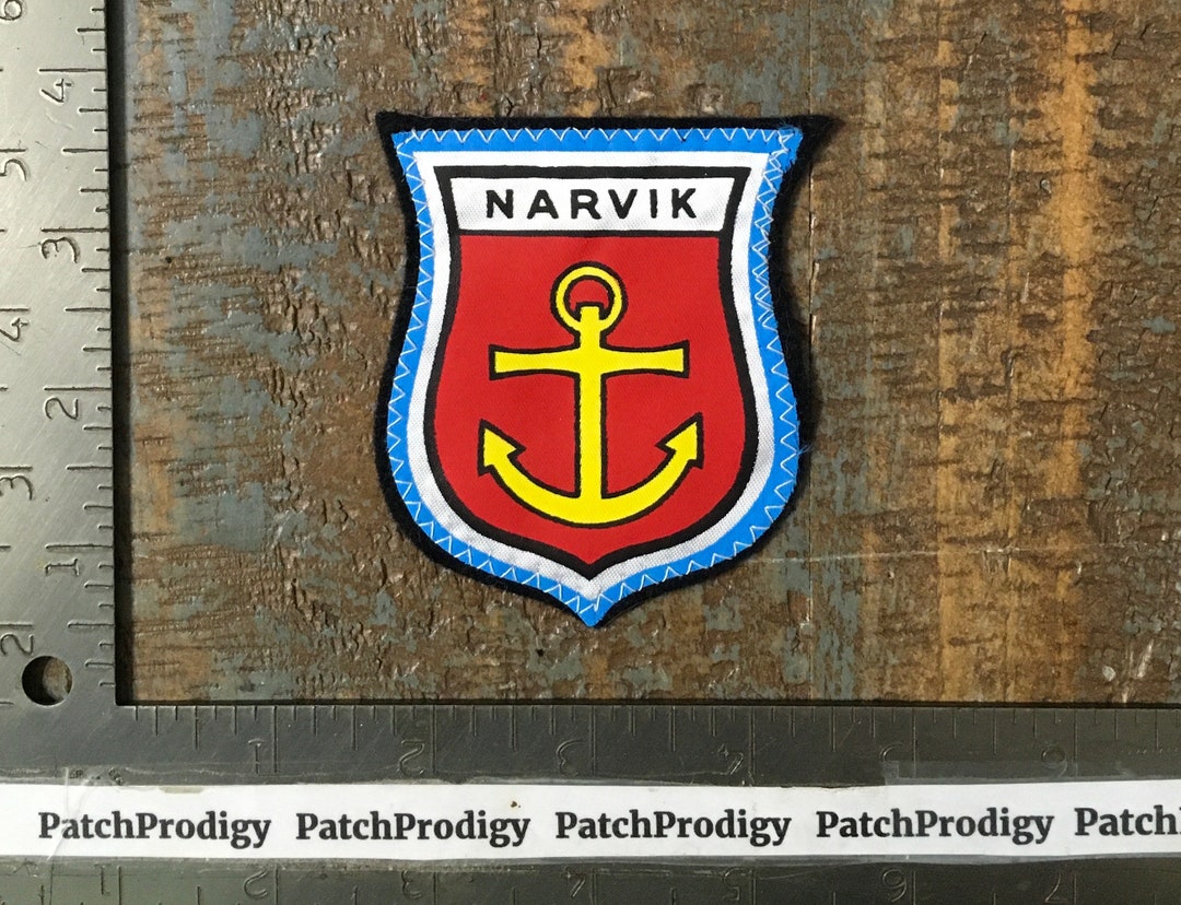 Vintage NARVIK Norway Coat of Arms Crest Norwegian City Travel Souvenir ...