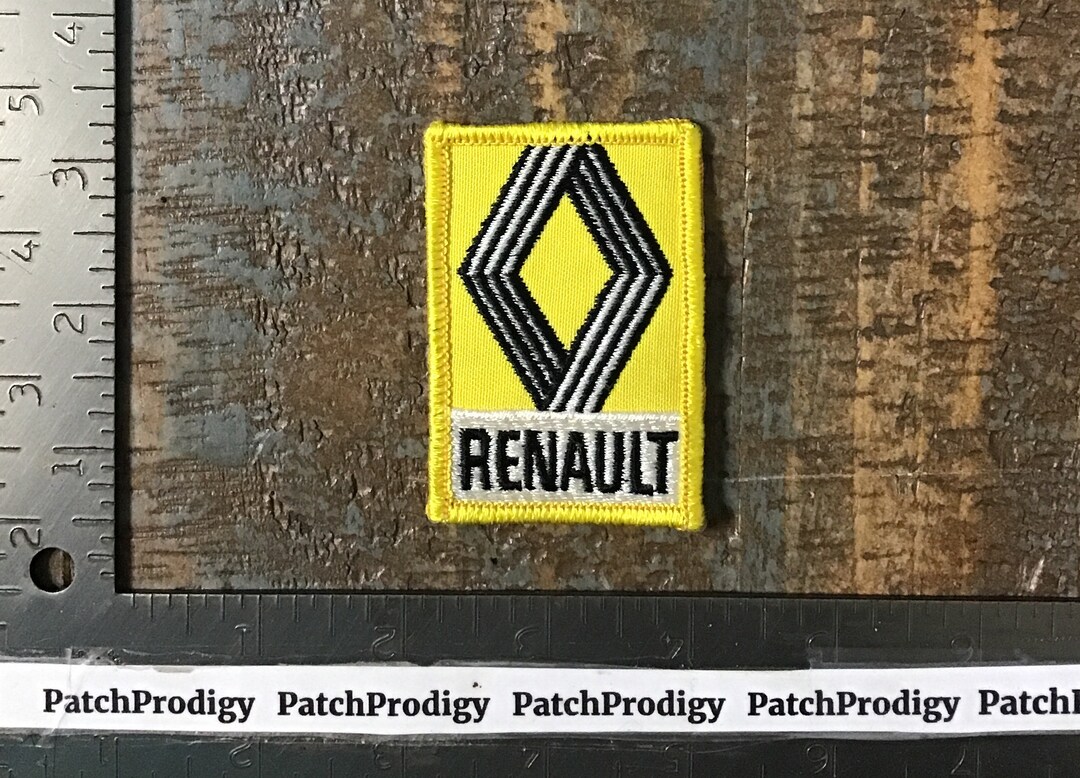 Vintage RENAULT Automobile Car Logo Emblem Iron-on Patch 1970s Yellow ...
