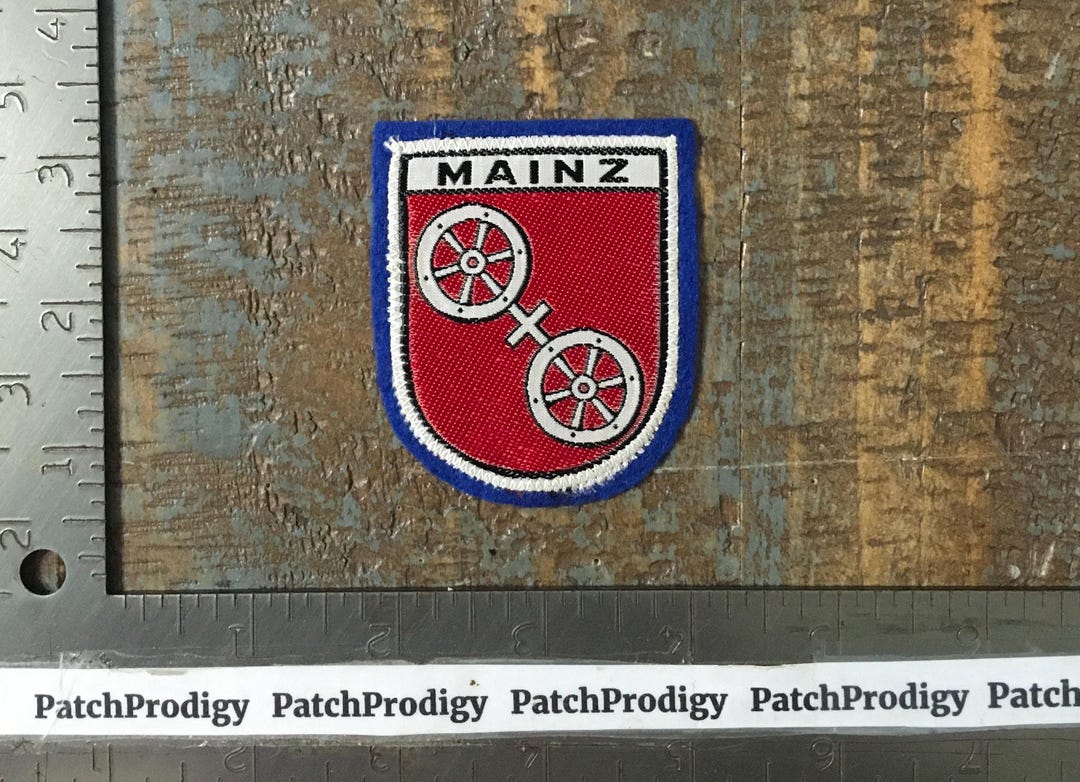 Vintage MAINZ Germany Coat of Arms Crest Shield Travel Souvenir Woven ...