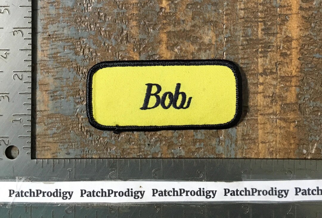 Vintage BOB Name Tag Work Shirt Job Uniform Embroidered Sew-on Patch ...