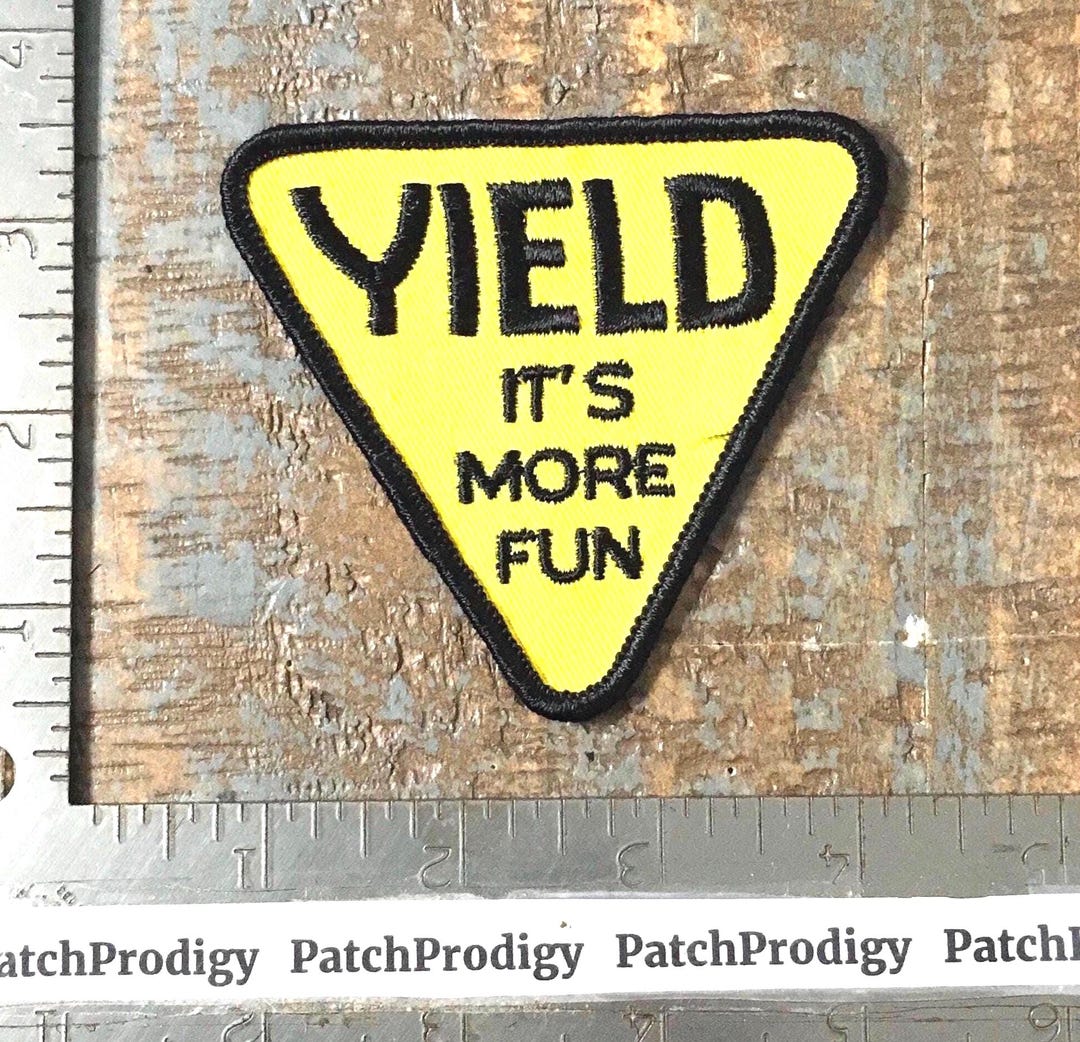 Vintage Yield It's More Fun Traffic Driving Yellow Road Sign Symbol ...